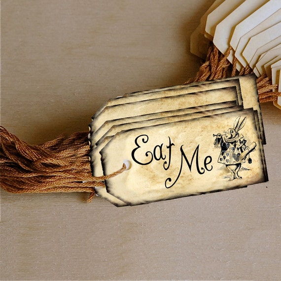 Alice In Wonderland Eat Me Printable PDF Labels Version 2