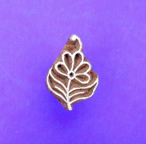 Flower Hand Carved Wood Stamp Indian Printing Block