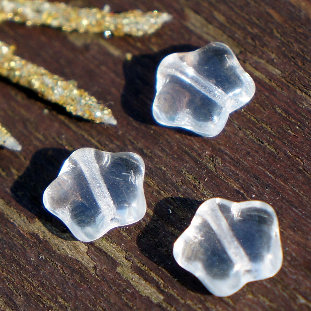 Crystal Clear Star Beads Glass Star Bead Flat Star Glass Beads