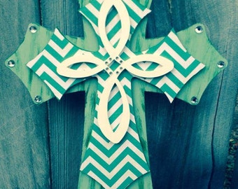 Wooden chevron cross | Etsy