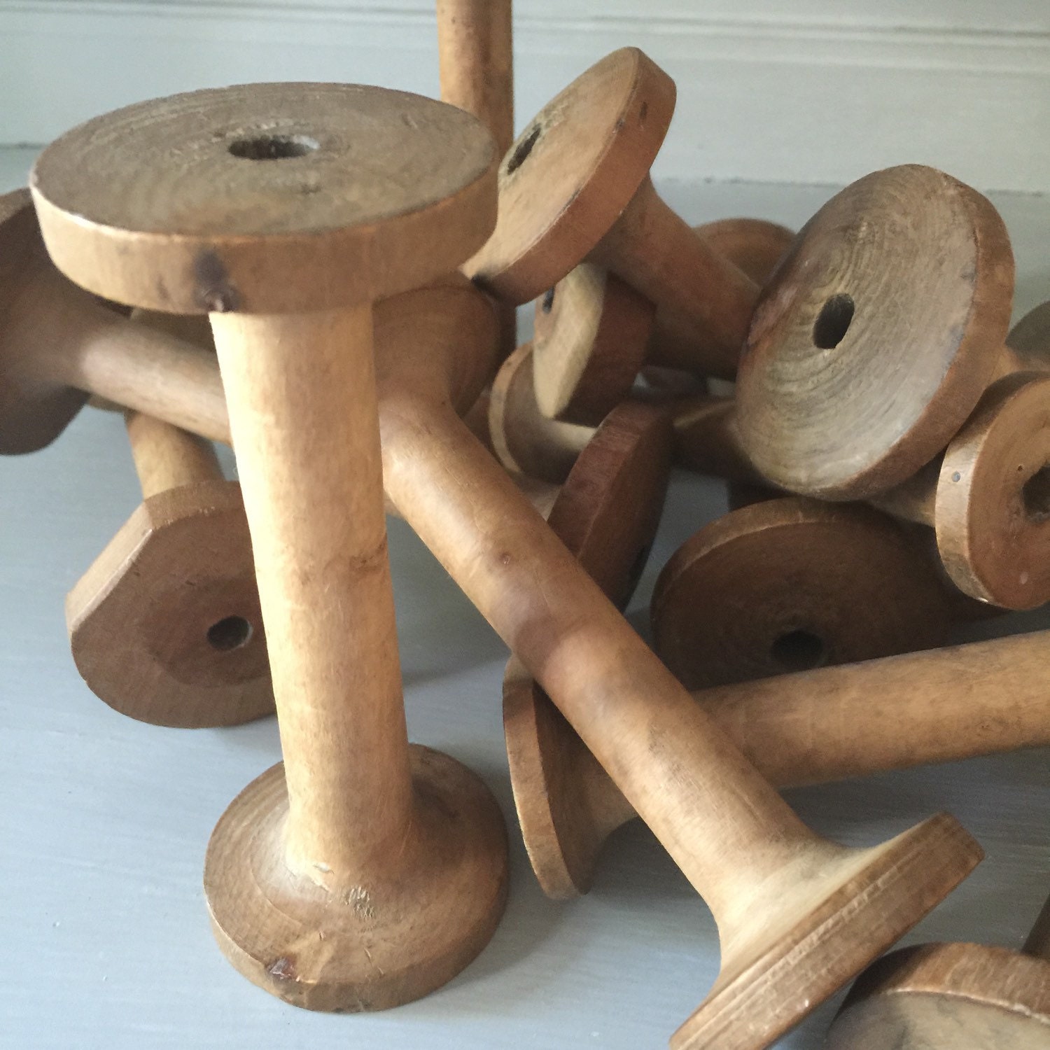 5 French Vintage Wooden Bobbins from the Famous Aubusson Tapestry ...