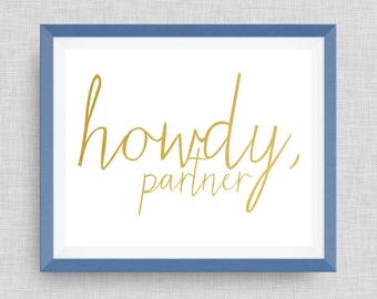 Howdy partner | Etsy