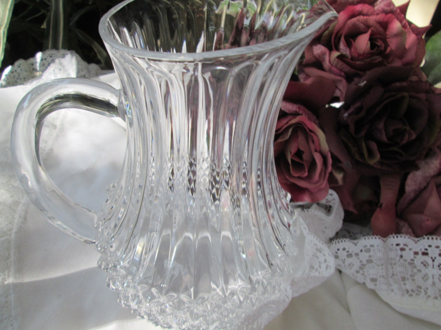 Clean and sparkling, vintage, lead crystal serving pitcher. – Haute Juice
