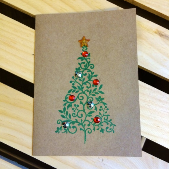 Christmas Tree Cards by LydsAndHerCats on Etsy