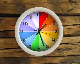 Rainbow wall clock | Etsy