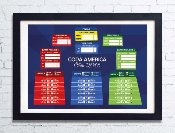 Items similar to Copa America 2015 Downloadable Wall chart - 3 Day Only ...