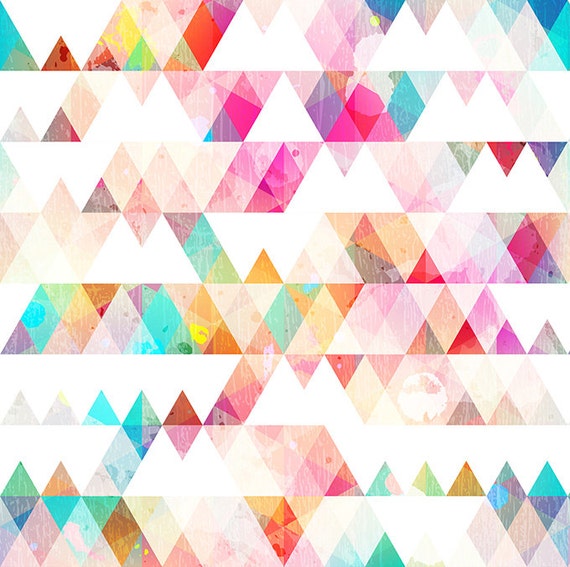 Multi-colored Geometric Wallpaper Triangle Wall Decal Art Splash Wall ...