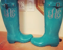 Popular items for monogram rain boots on Etsy