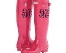 Popular items for monogram rain boots on Etsy