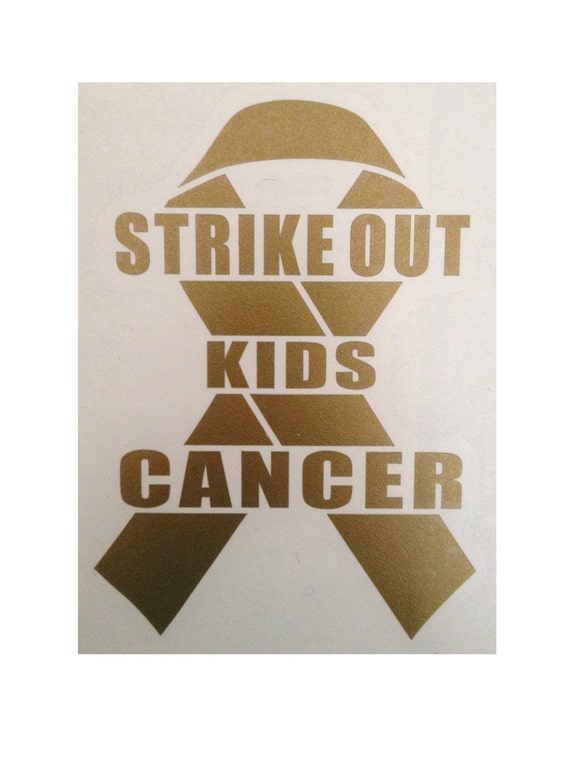 Strike Out Kids Cancer Awareness Ribbon by OakhillCreationsBF