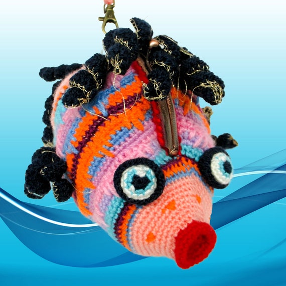 Crochet fish bag pattern Crochet small handbags by HappyLenok
