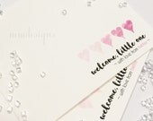 Items similar to Personalized Note Cards For Baby Girls, Custom Baby ...