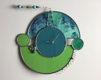 Stained glass clock | Etsy
