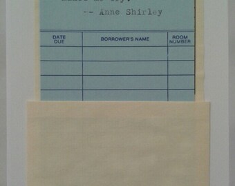 vintage library card notecard