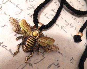 Steampunk Queen Bee Necklace on Chain Free by FernStreetDesigns