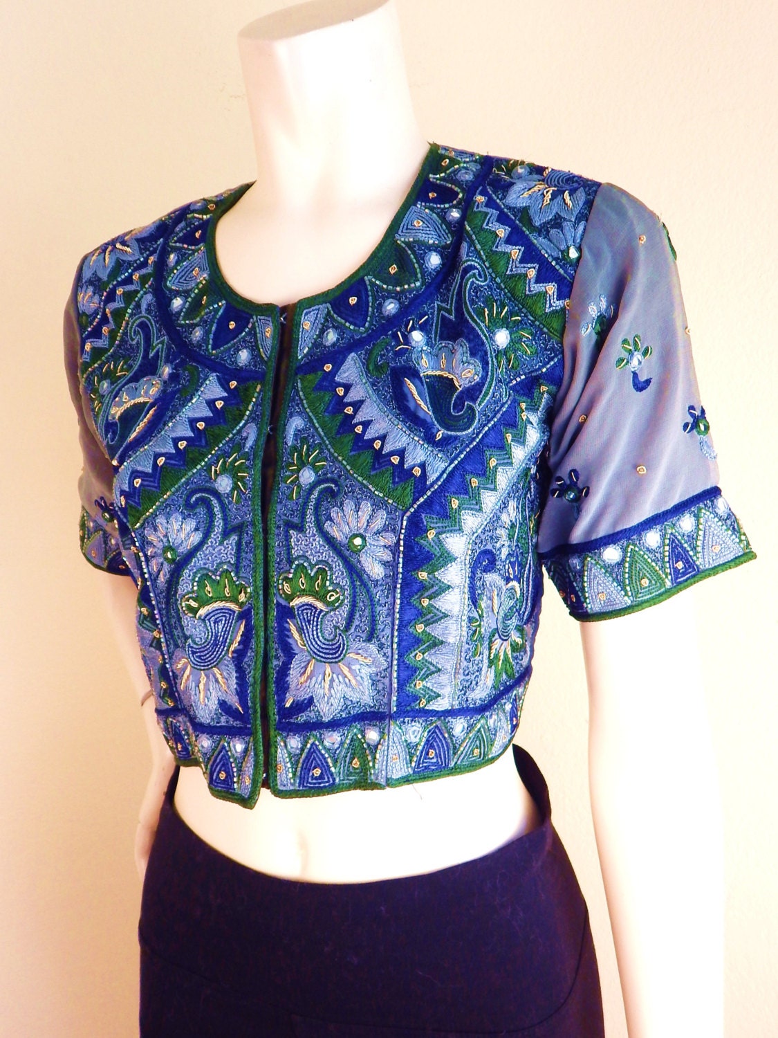 Vintage india silk embroidered top – Haute Juice