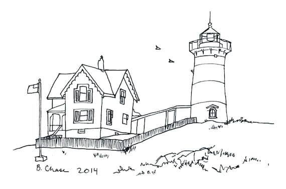 Items similar to The Nubble Lighthouse, Maine, print of an original ...