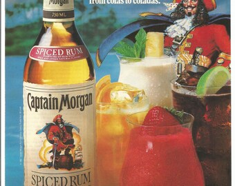 1983 Captain Morgan Spiced Rum Advertisement Pirate Illustration ...