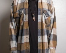 soft plaid flannel - L