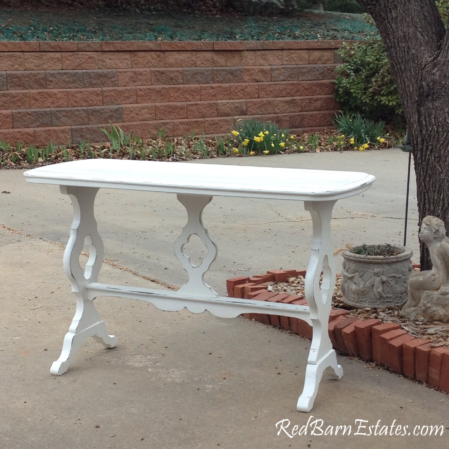 White Painted Console Table – Entry, Sofa or Wedding Cake Table ...