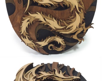 Laser cut dragon | Etsy