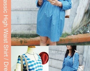 Elegant classic Japanese style linen Dress / Shirt by madebymt
