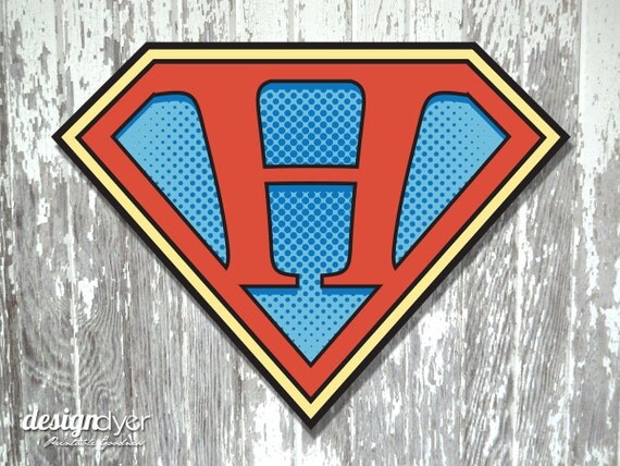 Superhero Initial H Sign Large 26X20