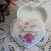 Ring Box Porcelain Covered Storage Heart Dish 50th Golden