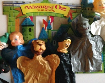 Vintage Wizard of Oz Puppet Set and Puppet Play