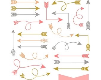 Whimsical & Tribal Arrow Clip Art - Digital Graphics for Scrapbook ...