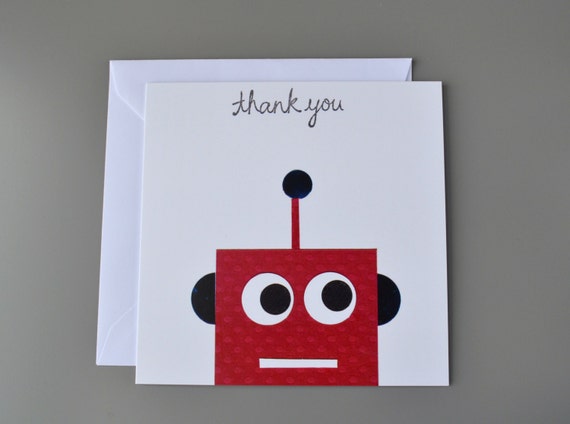 Robot Thank you Card robot card thank you card kids