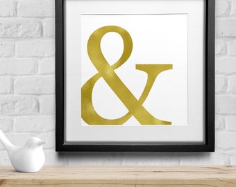Gold foil ampersand | Etsy