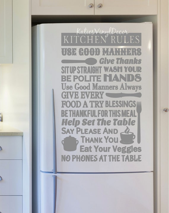 Kitchen Rules Sign Kitchen Decor Kitchen Rules by VinylWritten