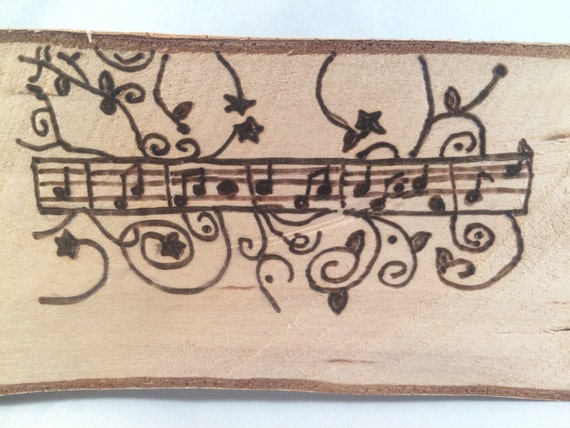 Items similar to Music Beauty wood burning on driftwood // woodburned ...