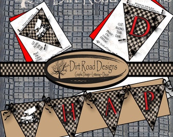 Dirt Track Racing Sprint Car Happy Birthday Banner 12 Pc Download