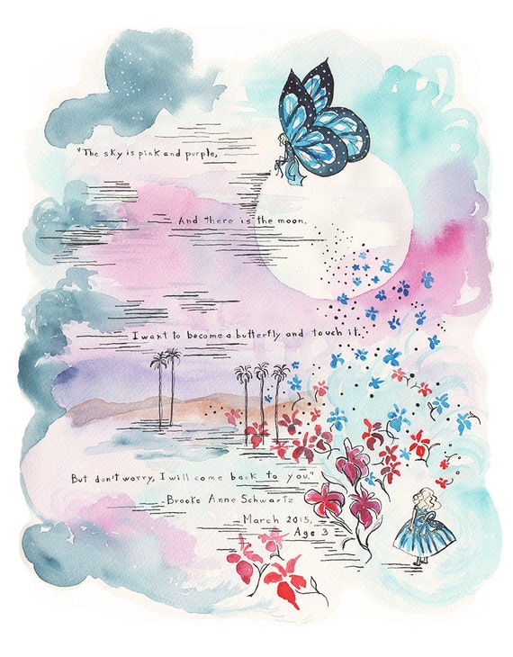 Custom illustration. Custom poem print art commission. Custom