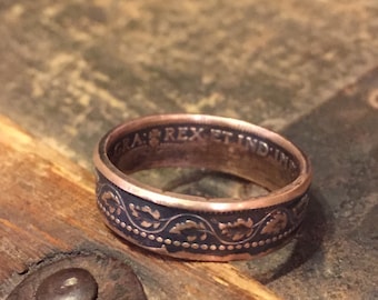Copper coin ring | Etsy