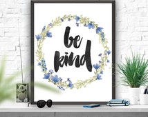Popular items for be kind poster on Etsy