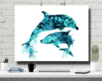 Unique dolphin poster related items | Etsy