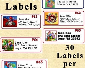 Unique super mario labels related items | Etsy