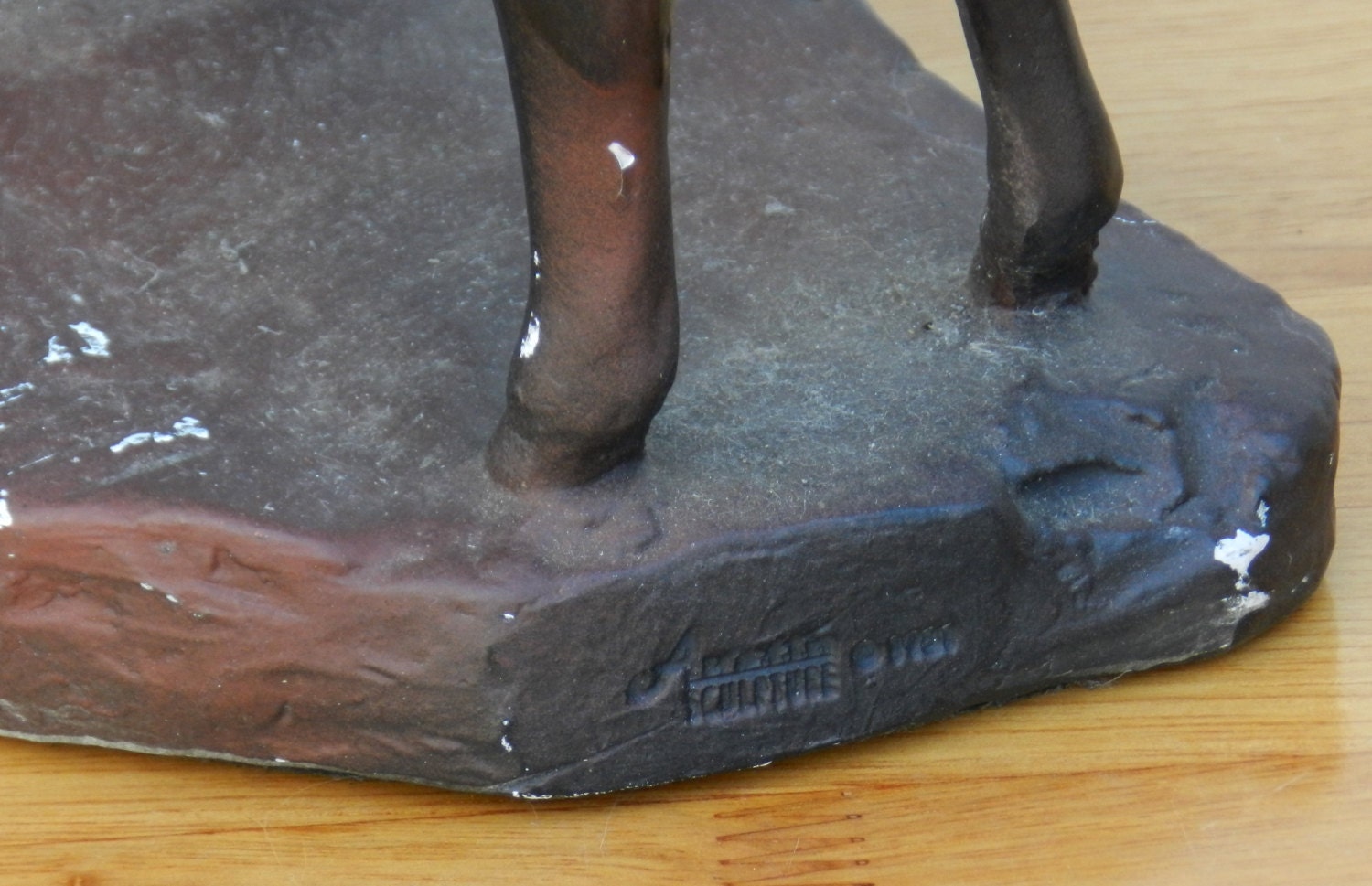 Woman and Deer Terracotta Sculpture by Artist Mark LaPointe of