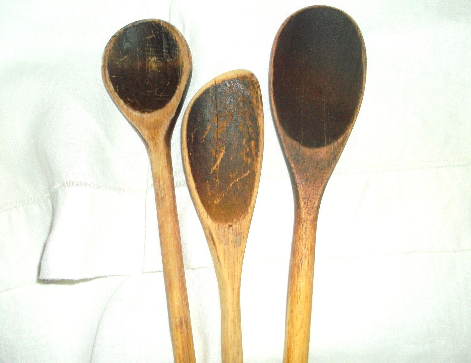 3 Primitive Wooden Mixing Spoons with Authentic Patina – Haute Juice