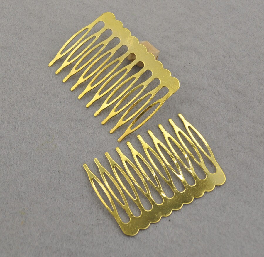 Gold Plated Metal Comb 30pcs Metal Hair Combs 10 by smallcommodity