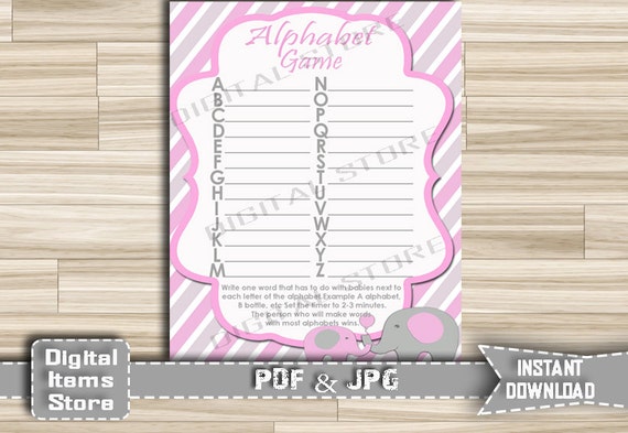 Printable Name Game Alphabet Name Game Baby Shower Name