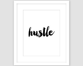 Hustle print | Etsy