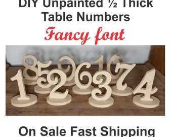 Wood table numbers | Etsy
