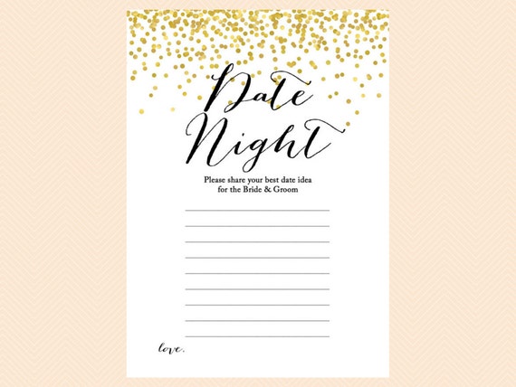Date Night idea Date Night cards Date Night Bridal Shower
