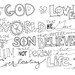 Bible Verse Coloring Page // John 3:16 // by FarBetterThings0