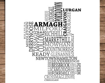Cork Typographical Map of County Cork Ireland by CreatePrint