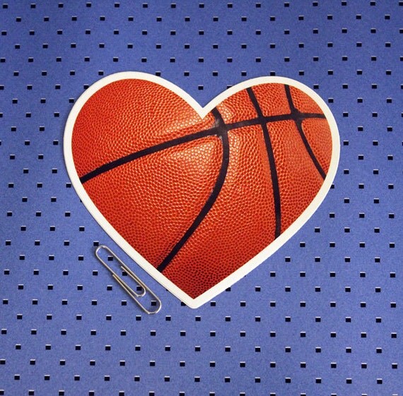 I Love Basketball Bumper Sticker Basketball Heart